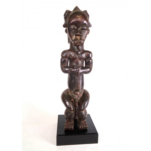 Socle pour statuette et sculpture en chêne, décoration africaine